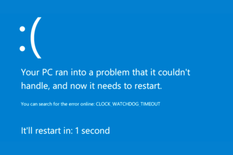 7 Soluciones Para el Error Clock Watchdog Timeout [Windows 11]