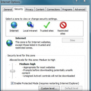 Your Internet security settings prevented one or more files