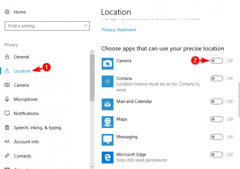FIX: Your location is currently in use
