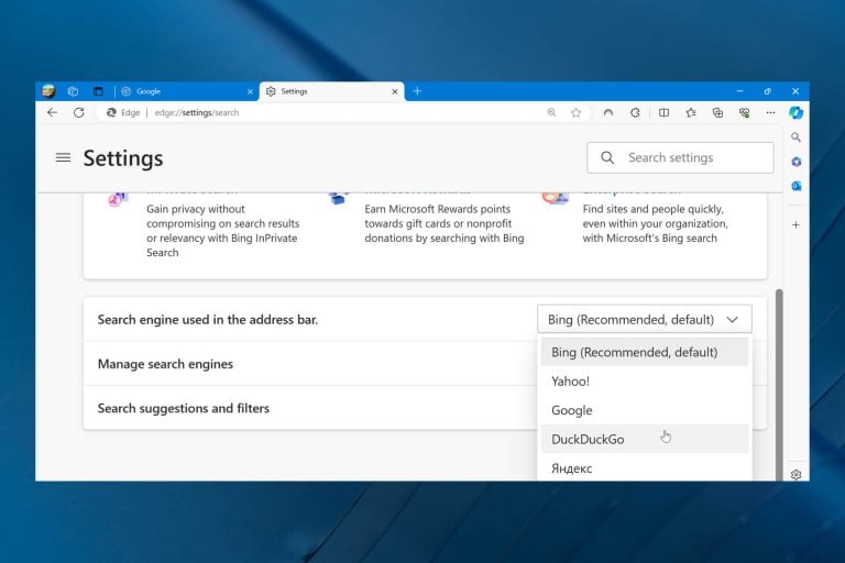 How to Change the Default Search Engine in Microsoft Edge