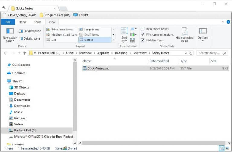 How to recover Sticky Notes in Windows 10/8/7