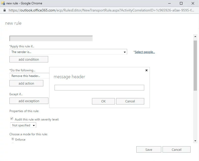Office 365 Webmail injects your IP address in email headers