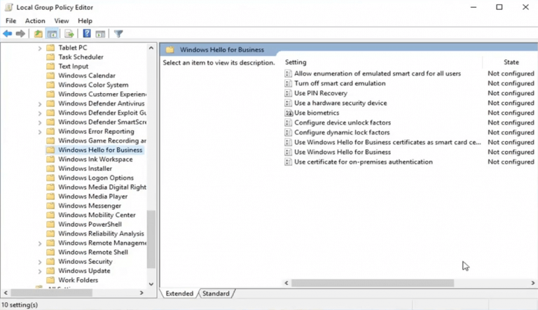 Fix: Windows Hello for Business will not be launched