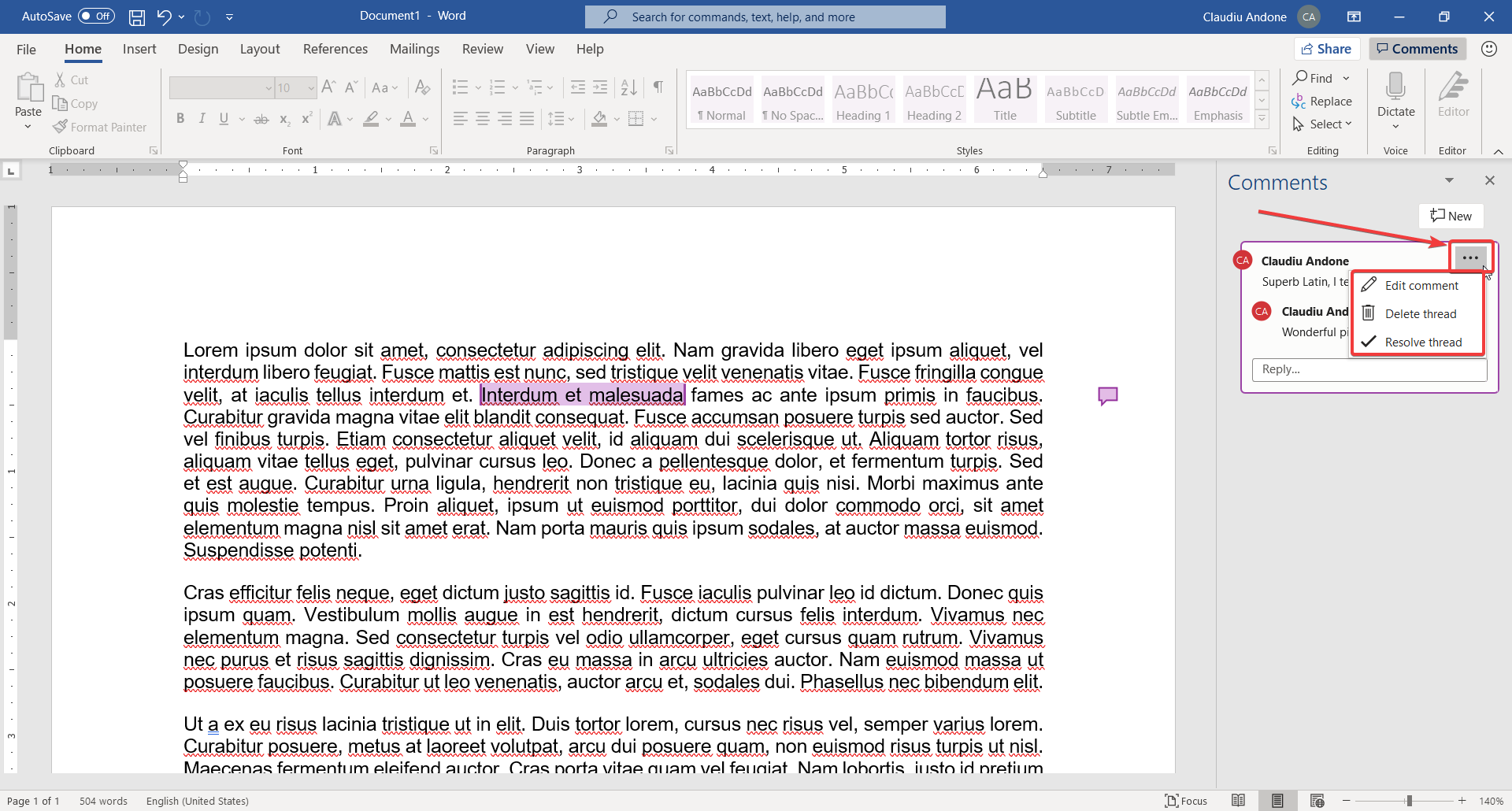 How to use the new Comments pane in Microsoft Word