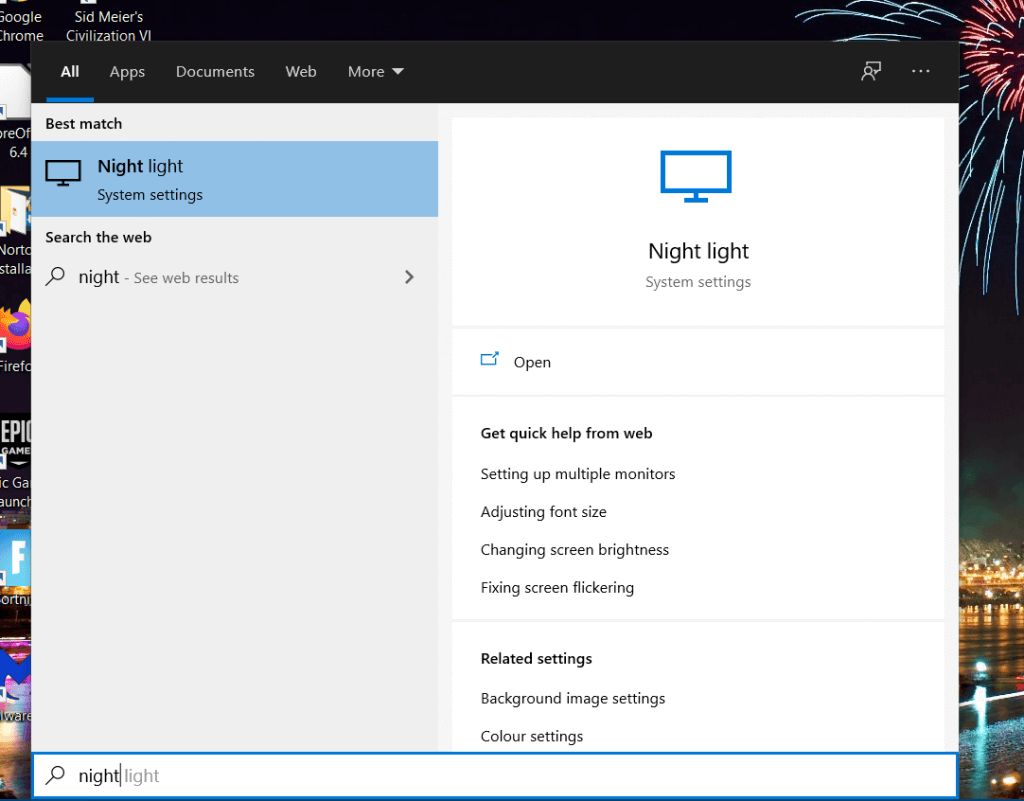 How to screen tint Windows 10 to a warmer color