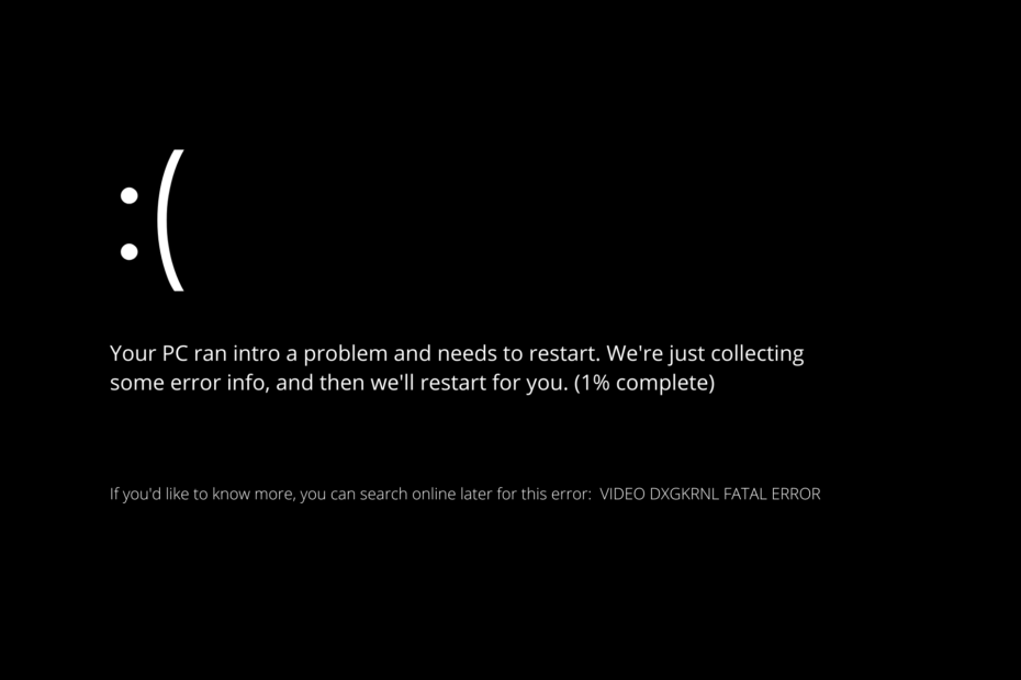 Video Dxgkrnl Fatal Error on Windows 11: How to Fix it
