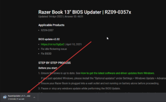 Perform a Razer Book 13 BIOS update efficiently and easily