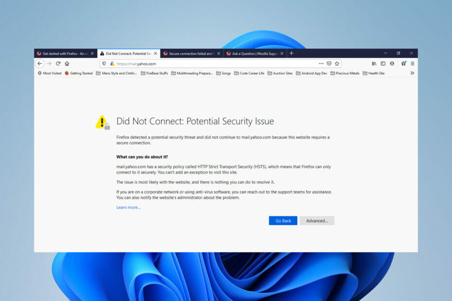 Did Not Connect: Potential Security Issue In Firefox: Fix