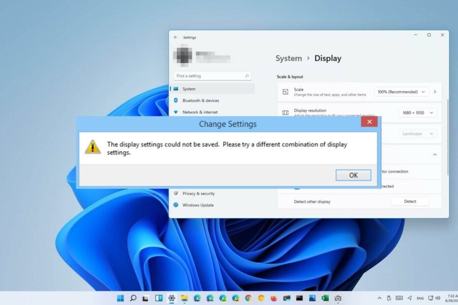 The Display Settings Could Not be Saved [Error Fix]