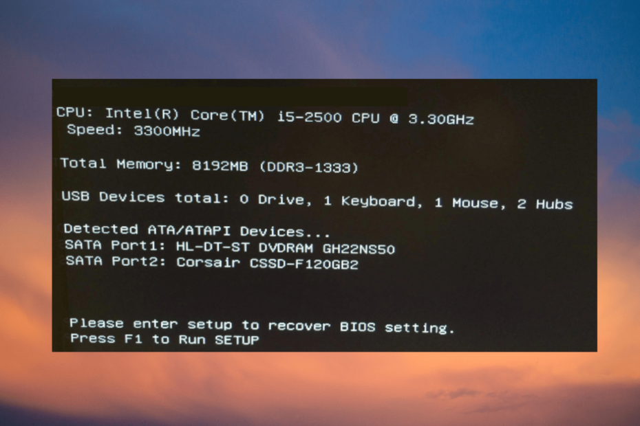 Please Enter Setup to Recover BIOS Setting: How to Fix it
