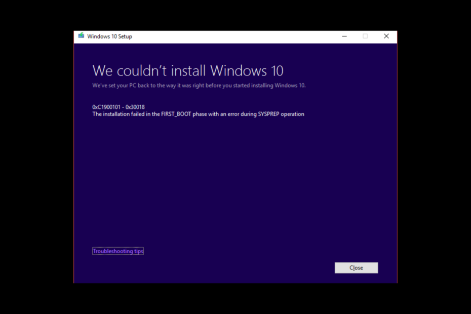 Installation Failed in The FIRST BOOT Phase With An Error