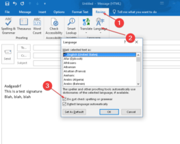 Why Outlook Spell Check is not Working with Signature?