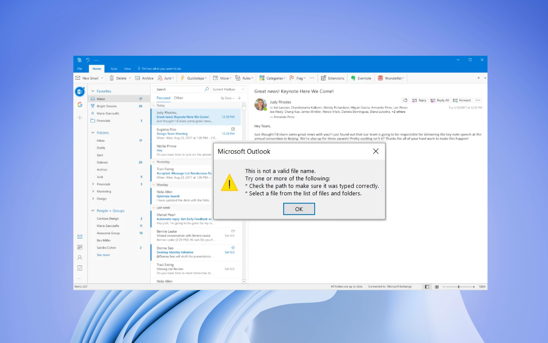 Fix: This is Not a Valid File Name Error in Outlook