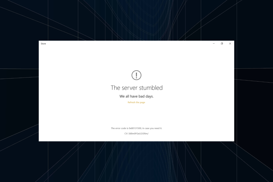 The Server Stumbled Microsoft Store [Solved]
