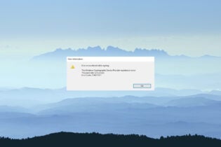 The Windows Cryptographic Service Provider Reported An Error