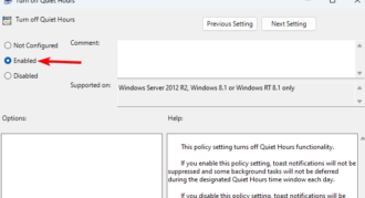 How to Turn Off/On Focus Assist in Windows 11