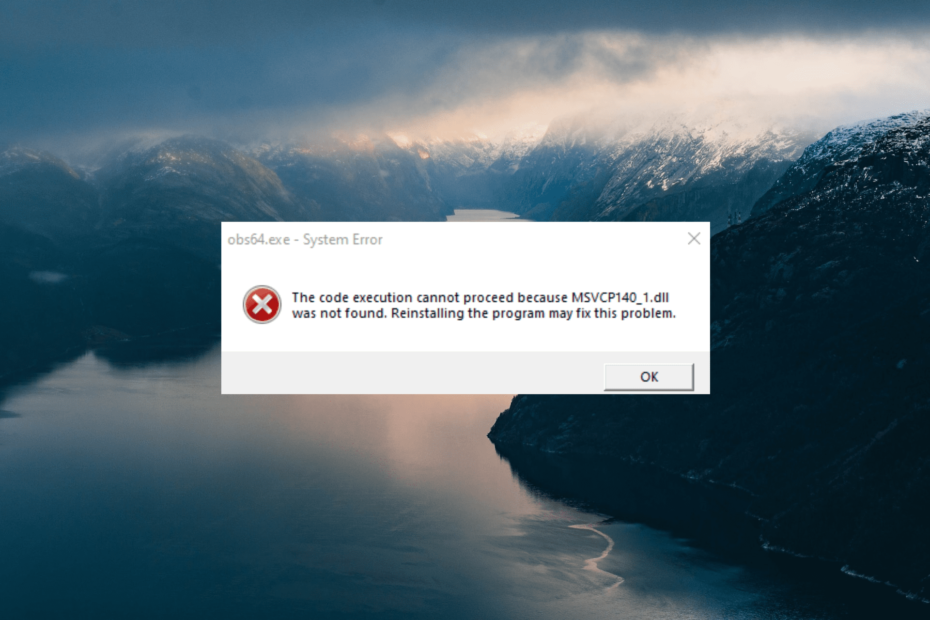 msvcp140_1.dll MSVCP140_1.dll was Not Found: 6 Ways to Fix This Error