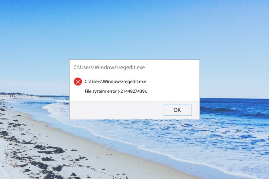 File System Error 2144927439: How to Fix it