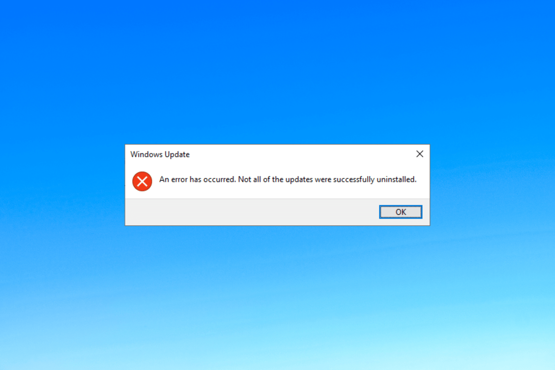 Not All of The Updates Were Successfully Uninstalled [Fix]