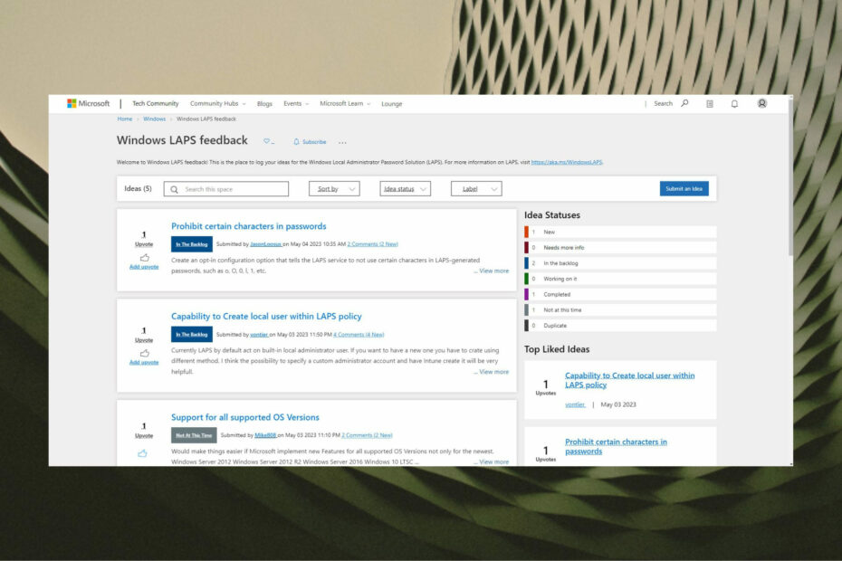 How to easily submit feedback on Windows LAPS