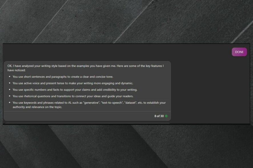 How to train Microsoft Bing to write just like you