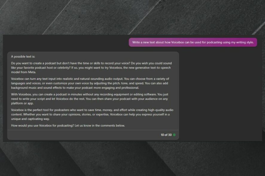 How to train Microsoft Bing to write just like you