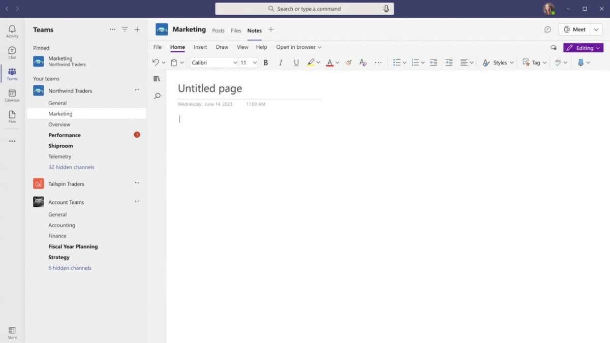 How to use the Default Notes Tab in Teams for Enterprises