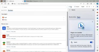 Bing Chat Plugins are now live in Microsoft Edge's sidebar