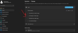 How to Disable Focus Mode in Windows 11