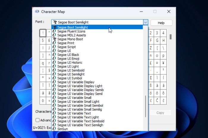 The Windows 11 boot screen spinning circle is stored as a font