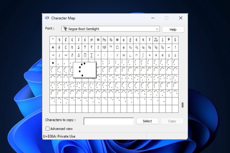 The Windows 11 boot screen spinning circle is stored as a font