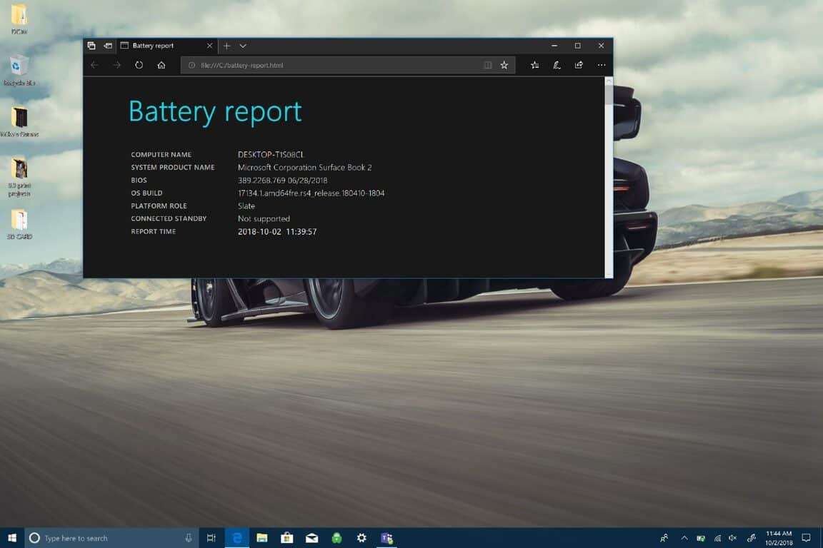 How to generate a battery report on Windows 10