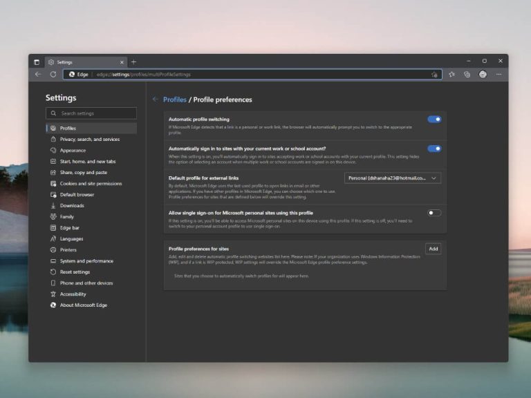 How to enable Edge automatic profile switching to keep your work and ...