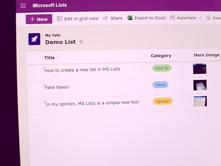 Microsoft Lists – How to create a new list from scratch
