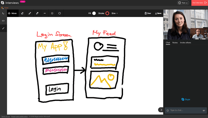 Skype Interviews adds a Shared Whiteboard for better collaboration