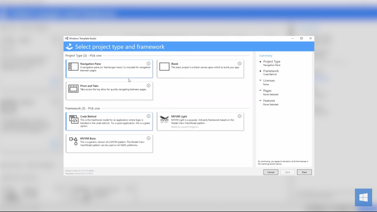 Windows Template Studio updated to version 1.3