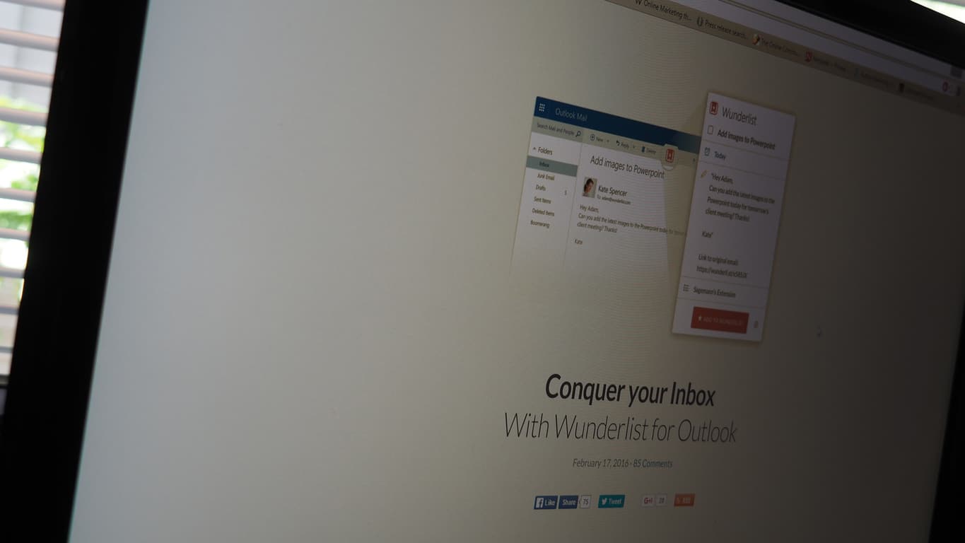 Wunderlist releases Outlook integration