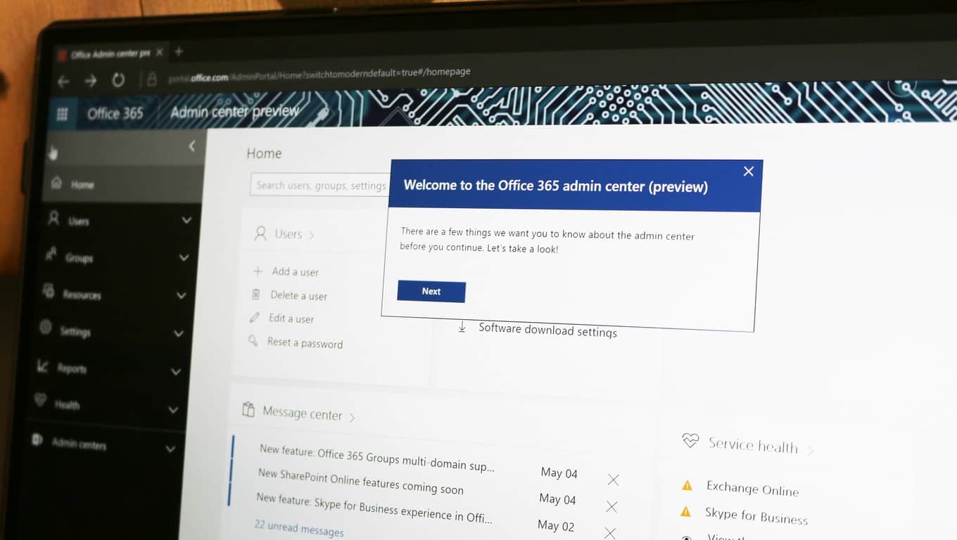 New admin center, customized user experience among the April 2016 ...