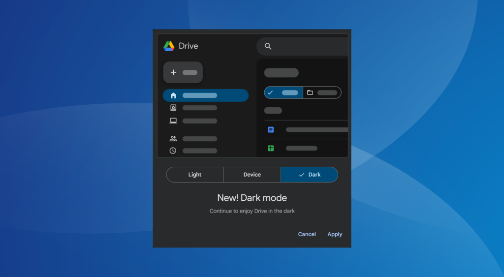 Google finally brings Dark Mode to Drive on web
