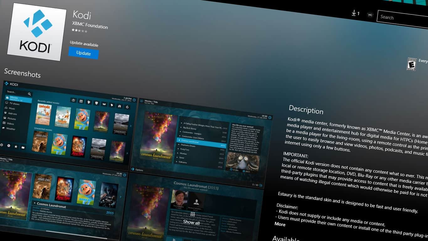 Kodi launches UWP app for Windows 10, reveals involvement in Desktop Bridge