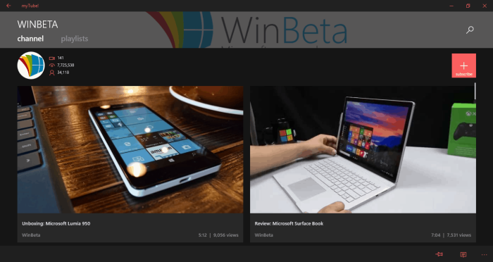 myTube app for Windows 10 is free on Christmas day