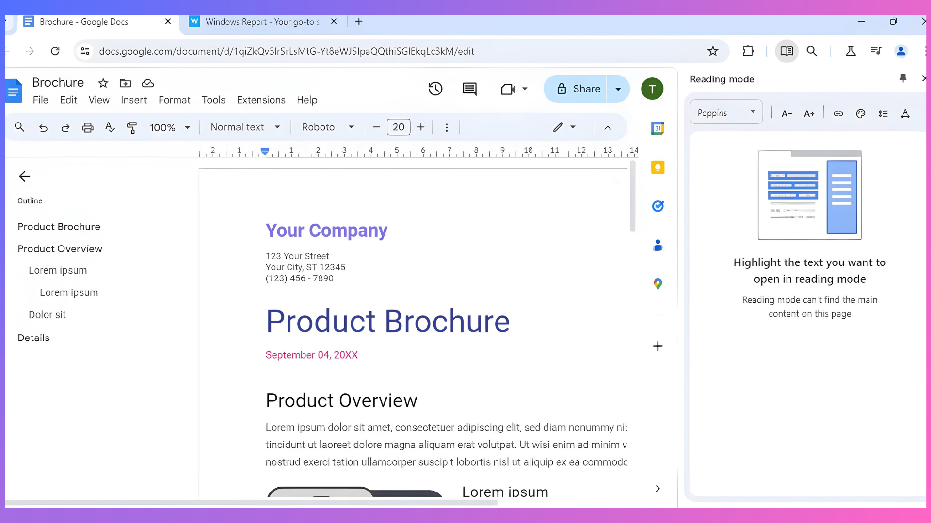 Soon, Chrome will support Google Docs with Reading Mode