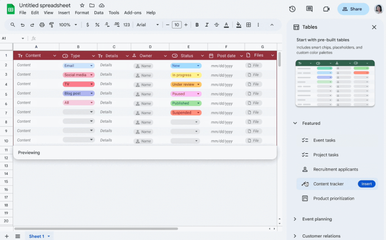 Google Sheets finally adds the table formatting that Microsoft Excel ...