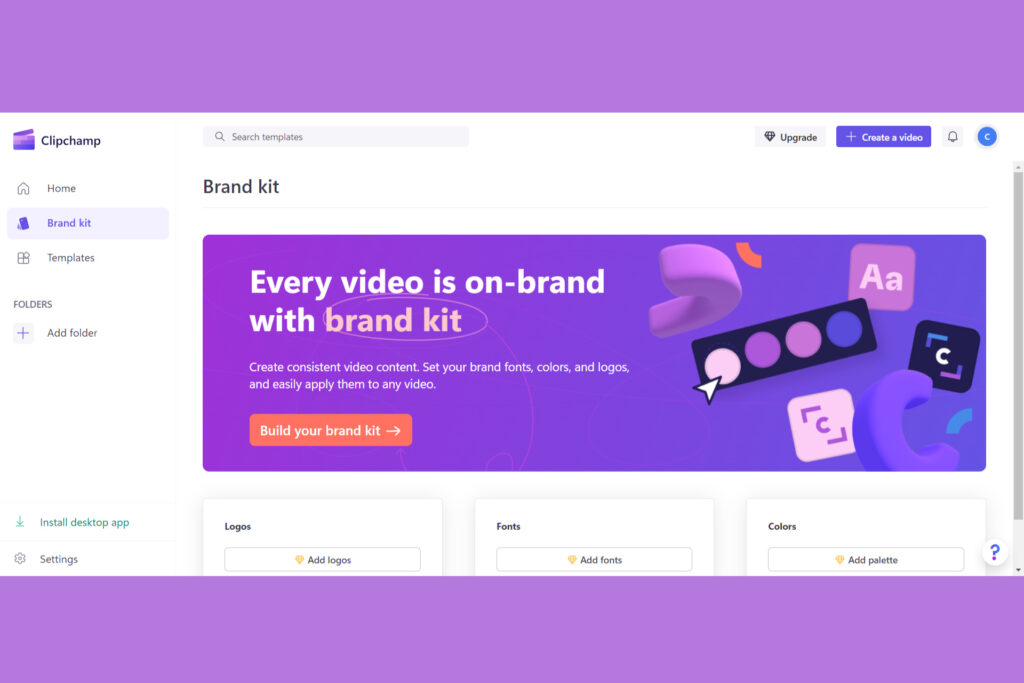 Microsoft's Clipchamp Brand kit added support for images, backgrounds ...