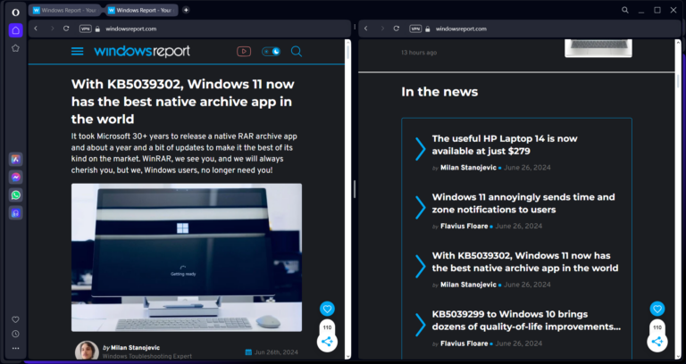 How to Enable & Use Split Screen Tabs in Opera