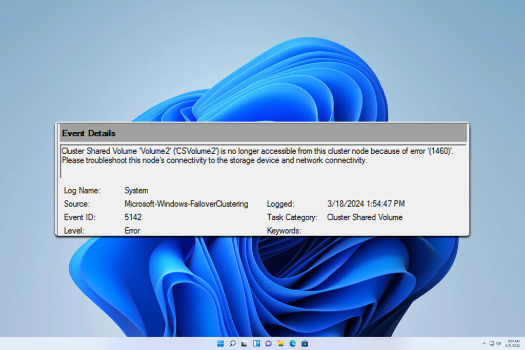 Error 1460 Cluster Shared Volume: How to Fix it