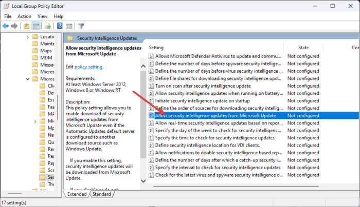How to Allow Security Intelligence Updates From Microsoft Update