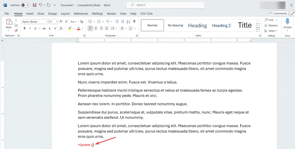 How to Add Lorem Ipsum in Word: Generating Random Text