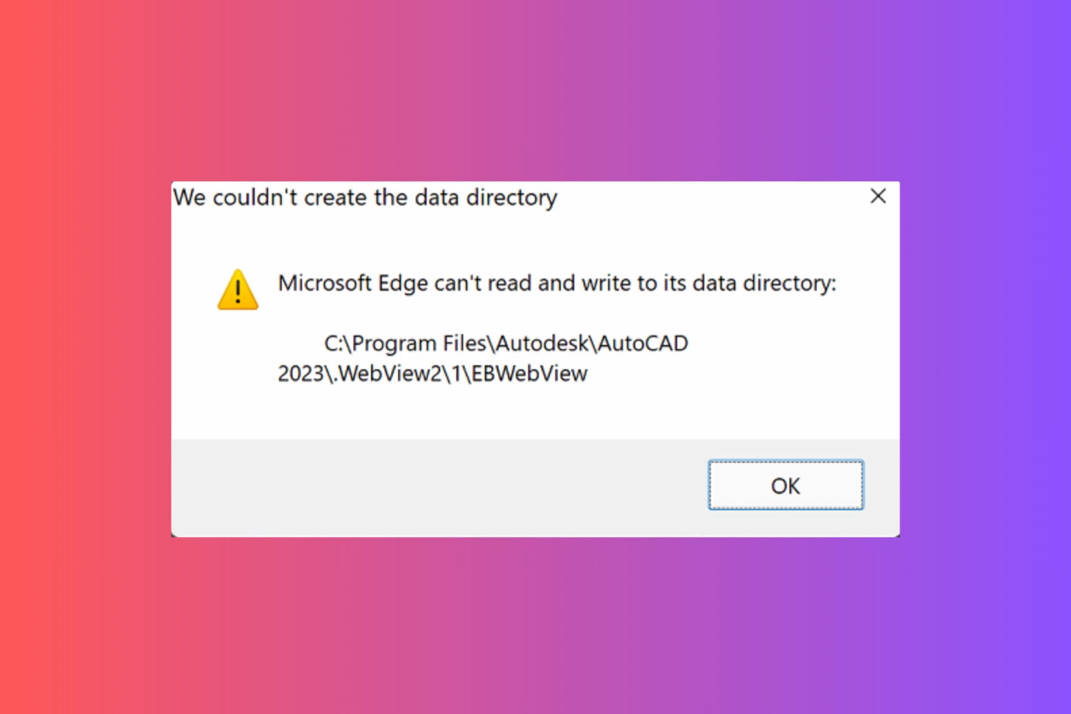 Fix: Microsoft Edge Can't Read and Write to its Data Directory