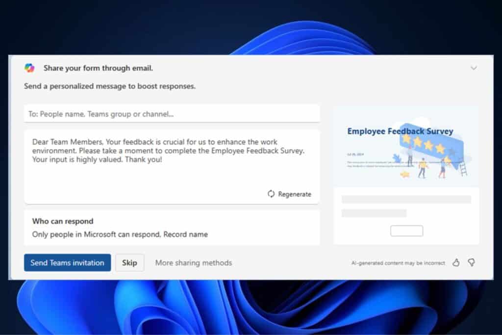 Copilot will make sure your Microsoft Forms quizzes are the best and most engaging they can be